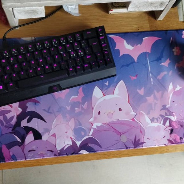 Anime Black White Lunar Moon Cats Gamer Chair Cover, Black Gaming Room ...