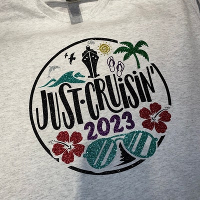 Cruise Ship Svg Just Cruisin' Emblem Cruise Shirt Print Iron on Decal ...