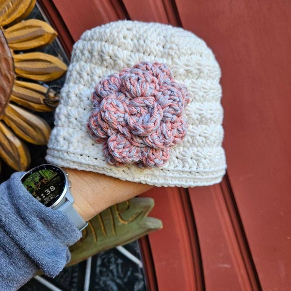 CROCHET HAT PATTERN/ Star Stitch Big Bow Baby Hat, Rose Flower Beanie ...