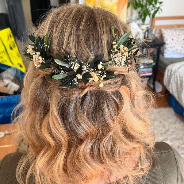 Greenery Bridal Headband Flower Headband Boho Wedding 2021 Green and ...