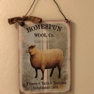 Primitive Sheep Sign,primitive Peg Hanger,farmhouse Sheep Sign ...