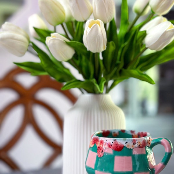 Handmade Double Espresso Cup, Ombre Pottery Cup, Kitchen Gift,home ...