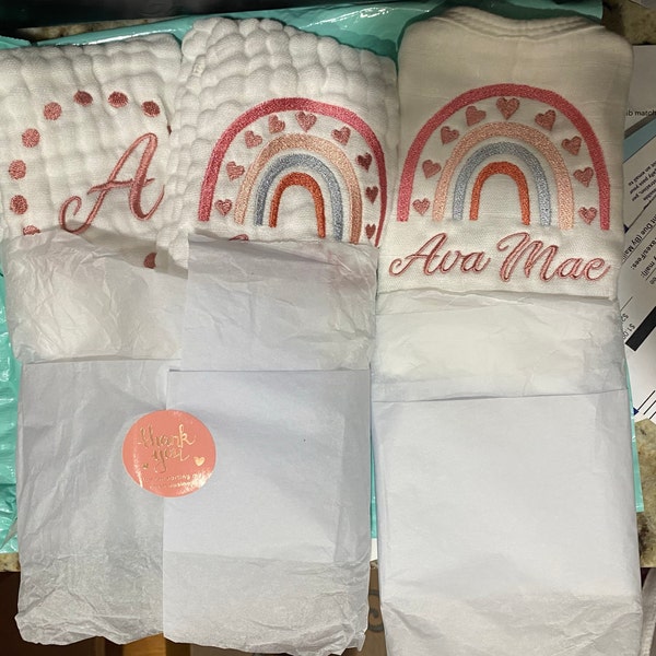 Fishing Personalized Baby Burp Cloths, Monogram, Embroidered, Baby Girl ...