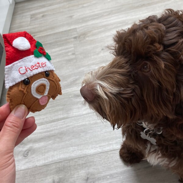 Cockapoo Personalised Christmas Dog Decoration - Etsy UK