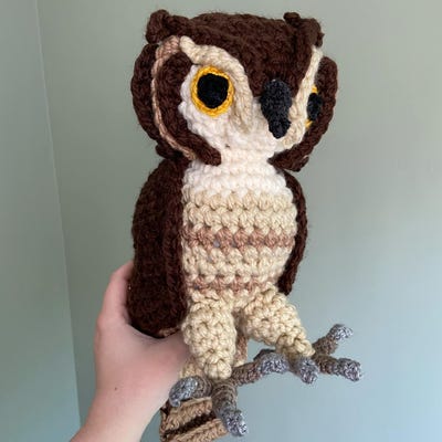 Screech Owl Amigurumi Crochet Pattern, Realistic Plush Bird of Prey ...