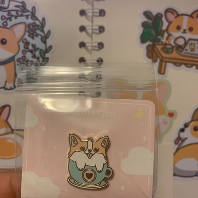 Corgi Pin, Pins, Enamel Pin, Lapel Pin, Hard Enamel Pins, Cloisonné ...