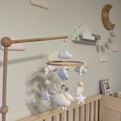 Hot Air Balloon Baby Mobile Gender Netural Crib Mobile Felt Baby ...