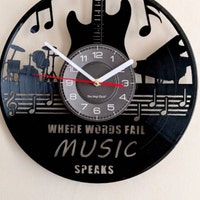 Vinyl Record Wall Clock 12 LP With Record Player Tonearm Style Clock ...