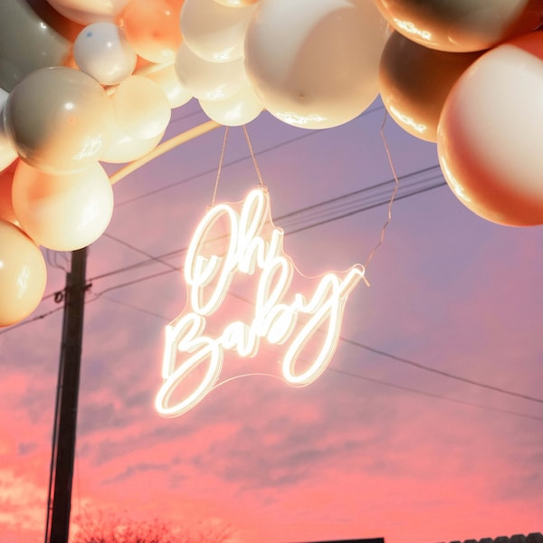 Oh Baby Neon Sign | Custom Neon Sign | Happy Birthday Neon Sign | Baby ...