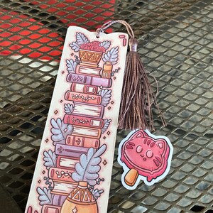 2x6 Stacked Books Bookmark With Tassel, Gift for Book Lover, Handmade ...