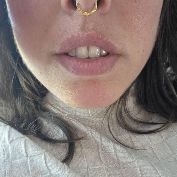 16G Hammered Moon Clicker Hoop Septum Ring Titanium Nose Ring Septum ...