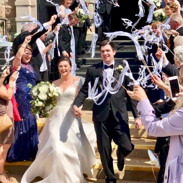 175 Ribbon Wands Send off Ideas Ceremony Exit Wedding Ribbon Favors ...