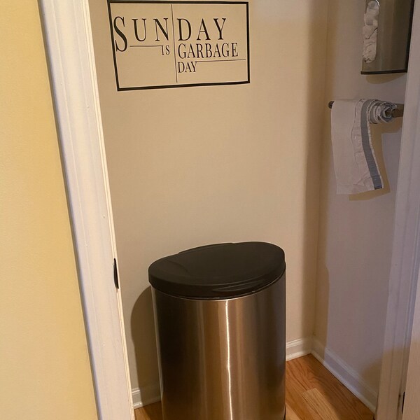 Garbage Day Reminder Decal - Trash Day Reminder, Wall Decor, Gift for ...