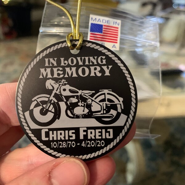 Biker - in Loving Memory - Remembrance Keepsake Engraved Ornament ...
