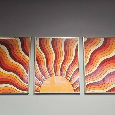 Retro 70s Home Decor, 70s Floral Pattern Print, 70s Wall Art, 70s Decor ...