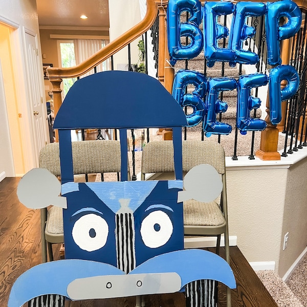 BEEP BEEP BEEP Letter Balloons 1st Birthday Banner Little Blue Truck ...