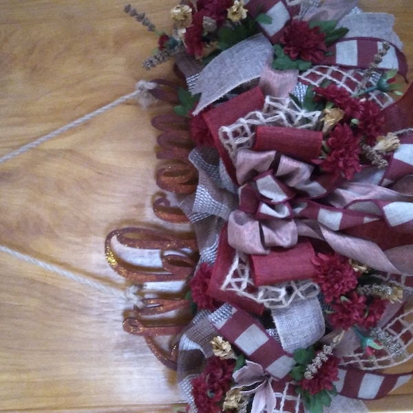 Welcome Wreath Rail - Deco Mesh Form - Unfinished Wood - Etsy