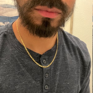 Mens Chain Necklace, 18K Gold Curb Chain Men, Thin Chain Necklace for ...