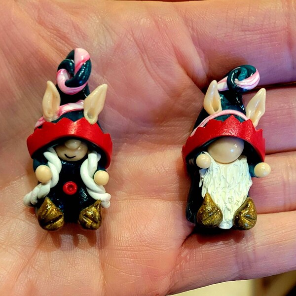 Miniature Gnomes With Mushroom House/ Clay Gnomes House Rose Basket ...