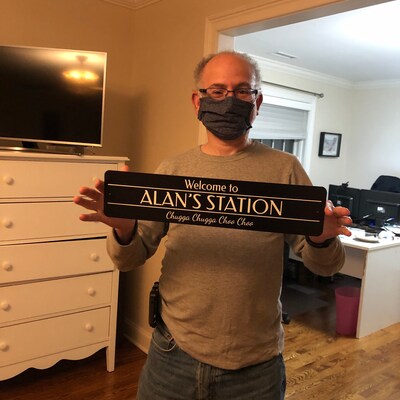 Welcome Train Station Sign, Personalized Most Scenic Routes Sign, Metal ...