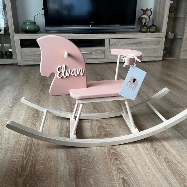 Personalised Wooden Rocking Horse Toy - Toddler Rocking Horse With a ...