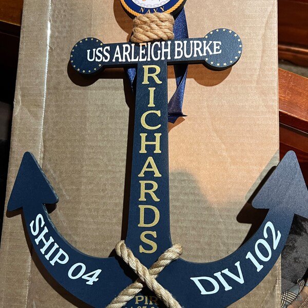 Personalized Navy Anchor Door Decoration: Graduation, Bootcamp, PIR ...