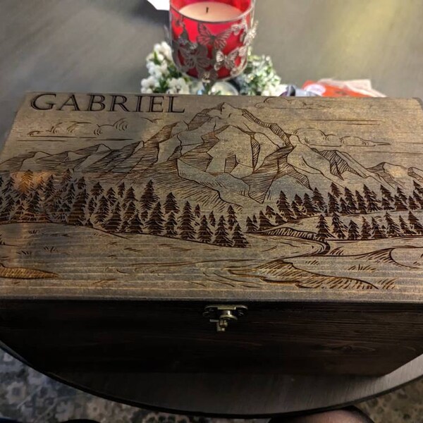 Personalized Cedar Custom Keepsake Box – Engraved Wooden Memory Box ...