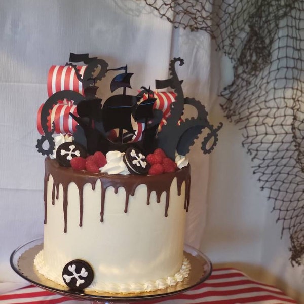 Pirate Ship 100 Cake Topper - Etsy