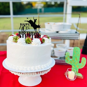 Cowboy Birthday Cake Topper, Rodeo Cake Topper Birthday, Bull Cake ...