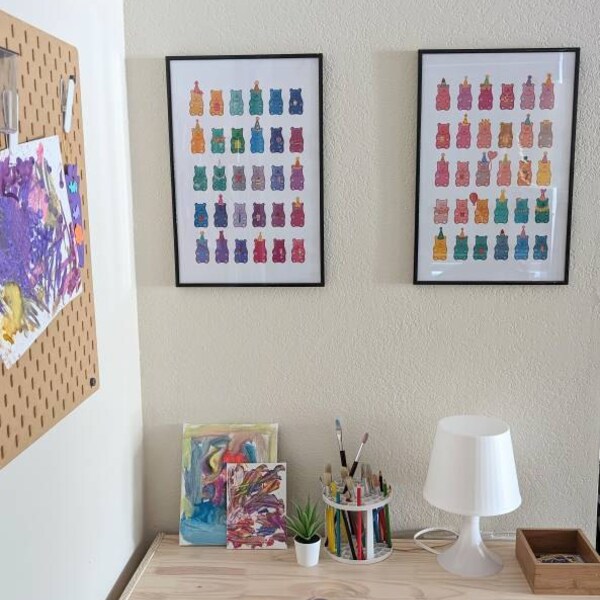 Pink Rainbow Gummy Bears, Digital Download, Printable, Print, Wall Art ...