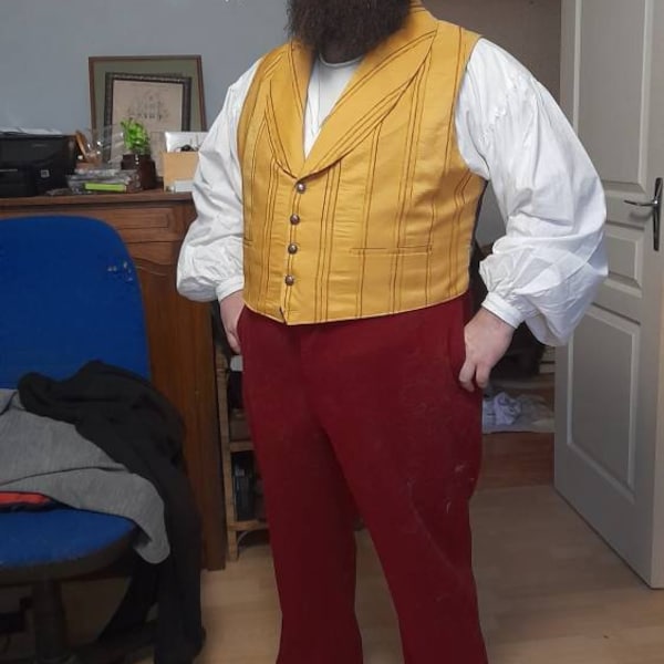 Empire Regency Mens Waistcoat 1790-1820 Sewing Pattern #0122 Size US 34 ...