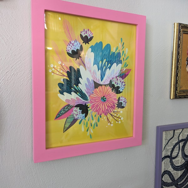Bright Wall Decor / Colorful Flower Art / Boho Decor / Bold ...