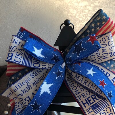 Patriotic Bow, Marines Bow, Military Bow, USA Bow, Welcome Home Bow ...