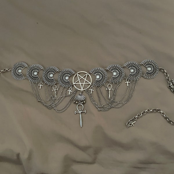 Vampire Ankh Hip Chain Belt - Egyptian Belt Occult Goth Gothic Eye of ...