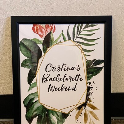 Beach Bachelorette Welcome Sign Hen Weekend Party Sign Tropical ...