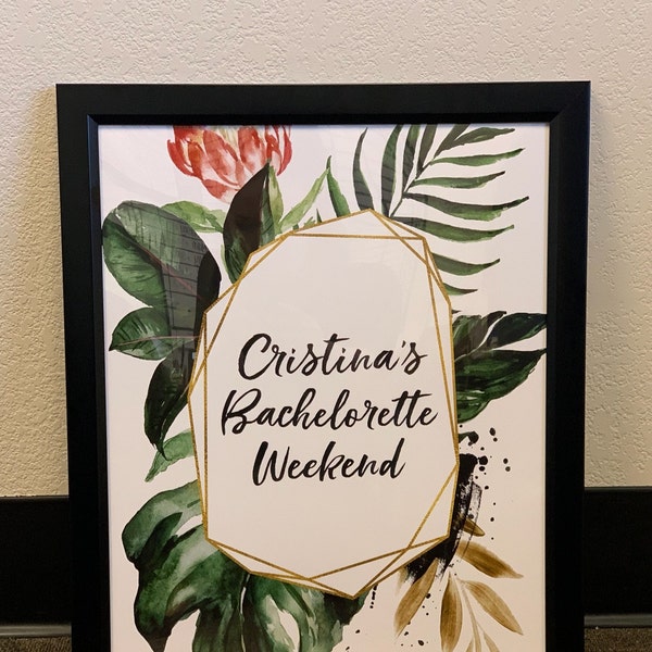 Beach Bachelorette Welcome Sign - Hen Weekend Party Sign - Tropical ...