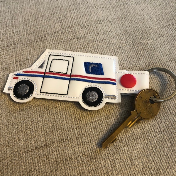 Mail Truck Keychain, Mail Key Keychain, Mail Truck Bag Tag, Mail Truck ...
