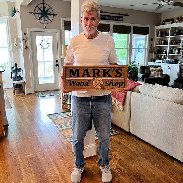 Custom Wooden Shop Sign | Wood Workshop Sign | Gifts for Men | Gifts ...