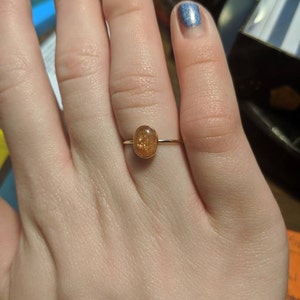 Sunstone Ring Orange Sunstone Gold Ring Delicate Gold Ring - Etsy