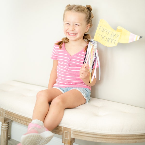 First Day of School Pennant Flag | Back to School Pennant | Back to ...