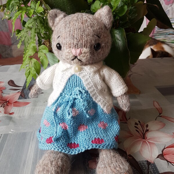 Knit Mouse Plush Animal With Clothes Soft Toy With Outfit Amigurumi ...