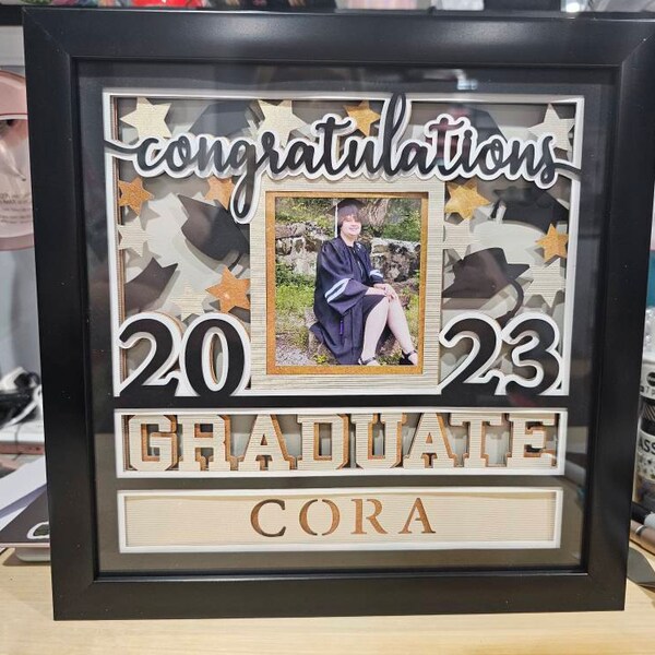 CUSTOMIZABLE 3D GRADUATION Shadow Box Svg - for Cricut - for Silhouette ...