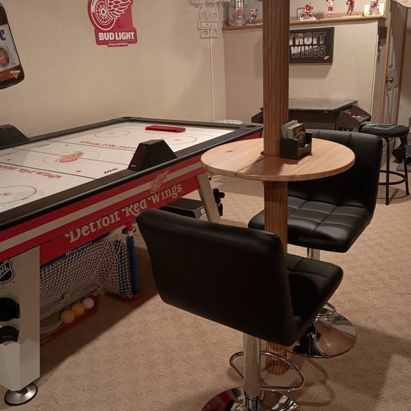 Basement Bar Pole Table Tray, Drink Shelf Wrap. Adjustable, Free ...