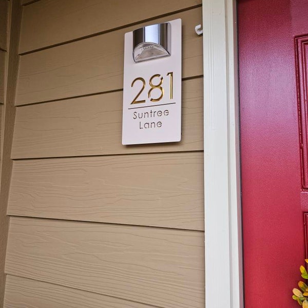 House Number Sign,solar,led Number Box, Personalised Address Plaque,led ...