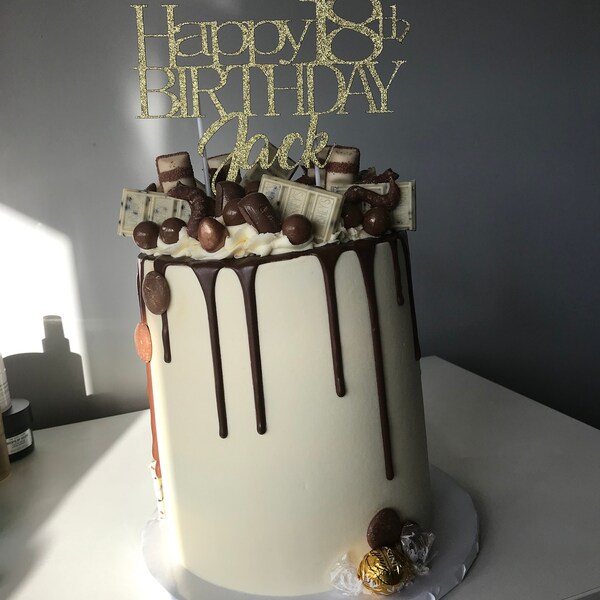 18 Birthday Cake Topper, 18th Birthday, Custom Cake Topper, Birthday ...