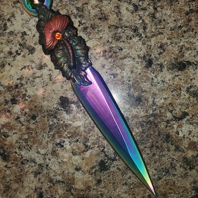 Mushroom Wiccan Athame Woodland Crystal Blade, Wicca Ritual Knife ...
