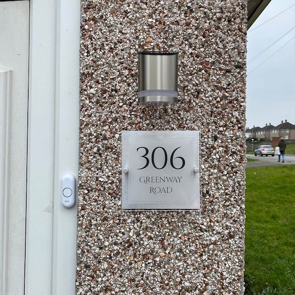 Contemporary Personalized Gift House Door Gate Address Sign Black ...