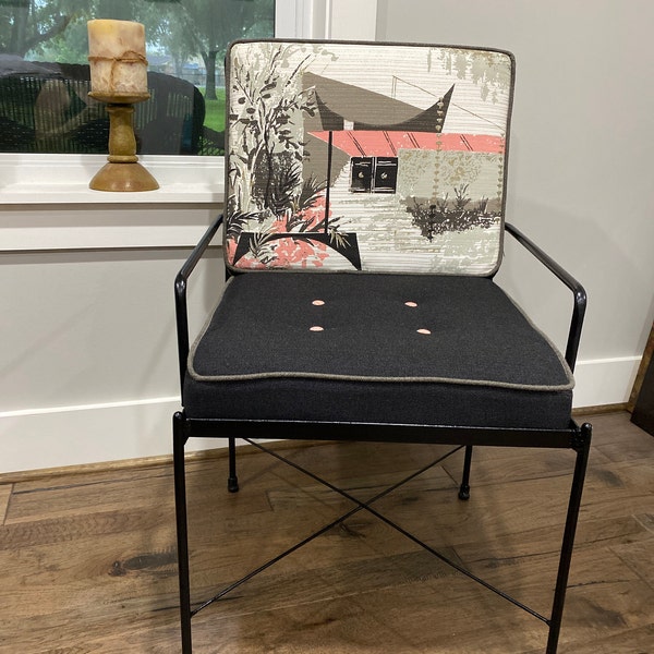 1940s Barkcloth Art in Warren Kimble Americana Frames, a Pair | Vintage ...