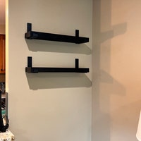 Custom Size Floating Wooden Shelves With Brackets Hardware Included ...