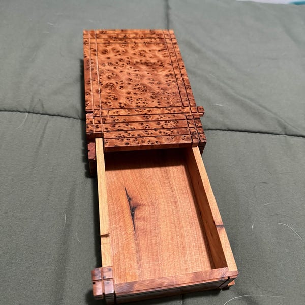Moroccan Thuya Wood Secret Puzzle Box: Handcrafted Hidden Key - Etsy